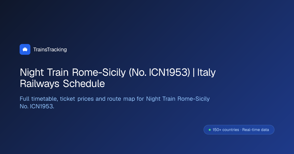 Night Train Rome-Sicily (No. ICN1953) — Schedule, Timings & Fares 2026