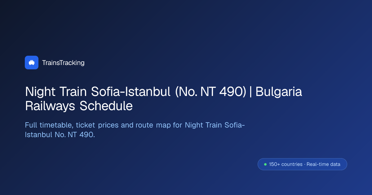 Night Train Sofia-Istanbul (No. NT 490) — Schedule, Timings & Fares 2026