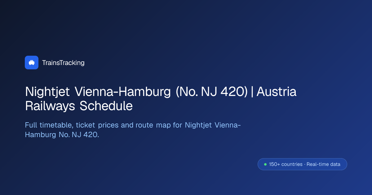 Nightjet Vienna-Hamburg (No. NJ 420) — Schedule, Timings & Fares 2026