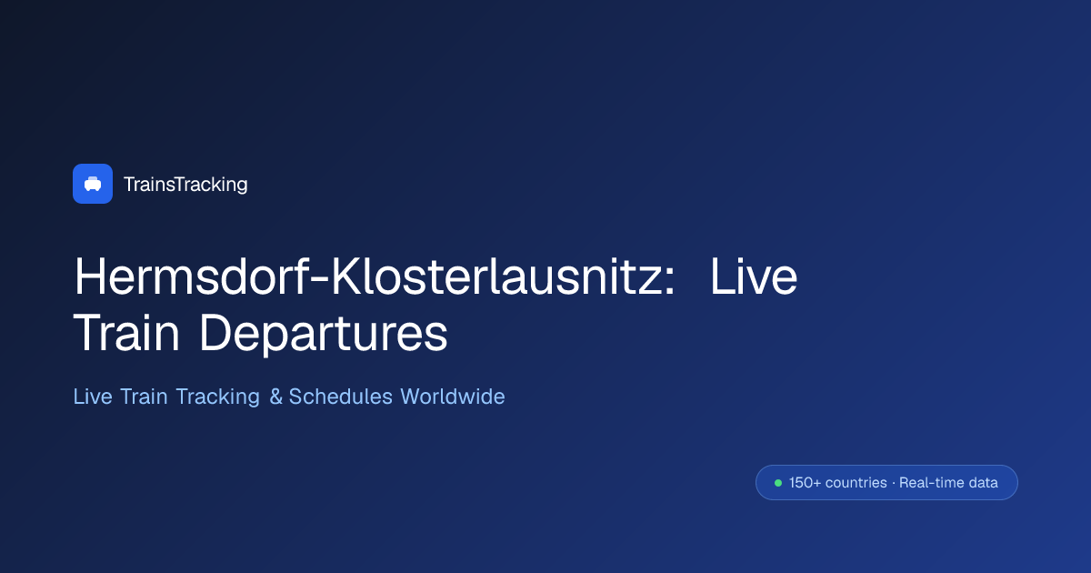 Hermsdorf-Klosterlausnitz Station: Trains, Departures and Timetable